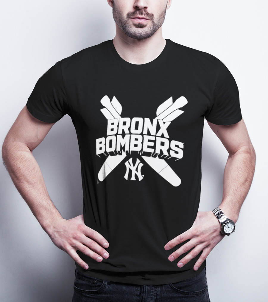 New York Yankees Bronx Bombers NY Logo With Baseball Bats T-Shirt