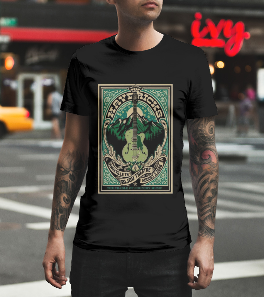 The Mavericks Brand New Day Tour 2026 Knoxville TN Bijou Theatre August 2 Cradle Of Country Music T-Shirt
