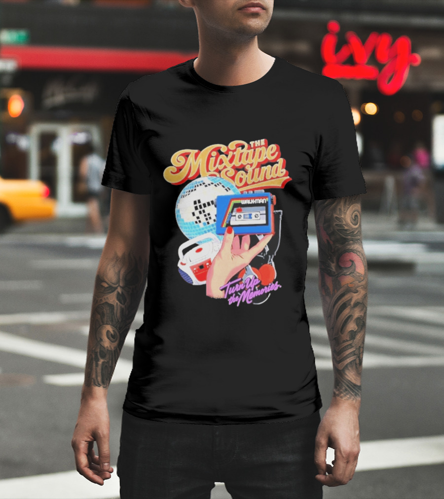 The Mixtape Sound Walkman Turn Up The Memories Disco Vibes T-Shirt
