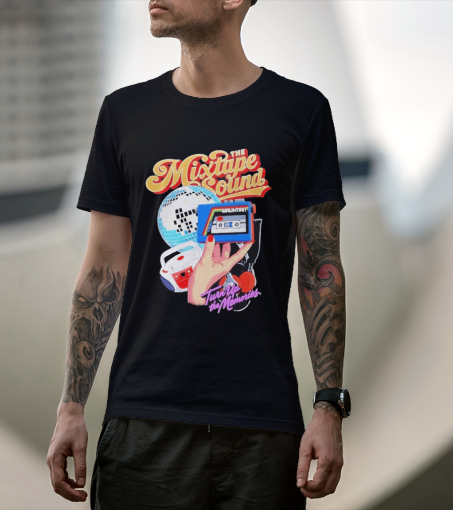 The Mixtape Sound Walkman Turn Up The Memories Disco Vibes T-Shirt