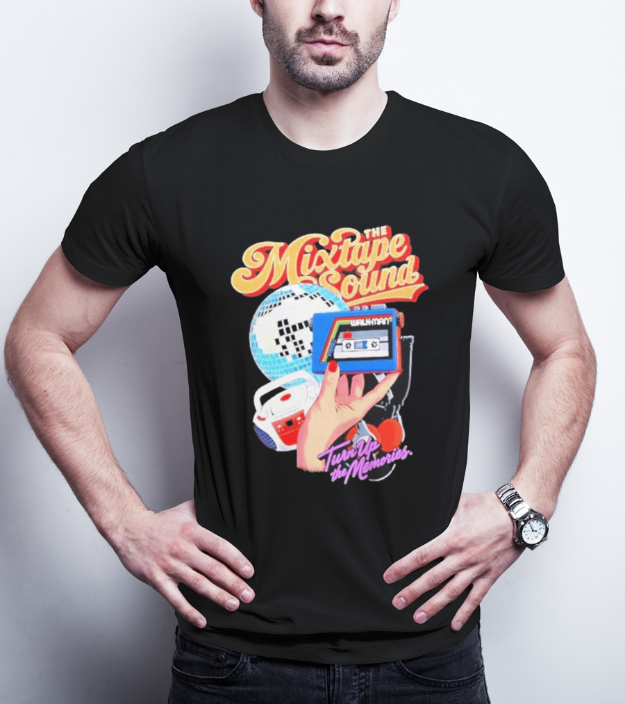 The Mixtape Sound Walkman Turn Up The Memories Disco Vibes T-Shirt