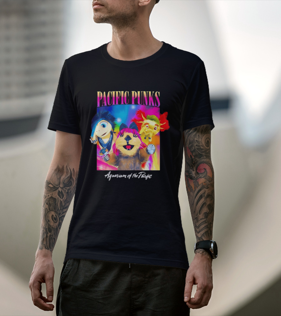 Pacific Punks Aquarium Of The Pacific Puppet Characters Colorful T-Shirt