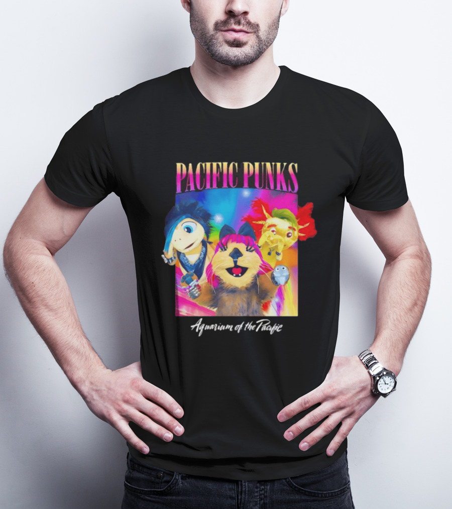 Pacific Punks Aquarium Of The Pacific Puppet Characters Colorful T-Shirt