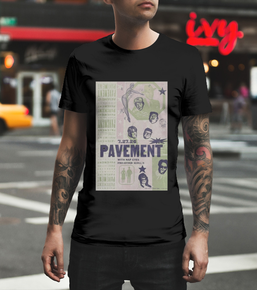 Pavement With Nap Eyes Ryman Auditorium Nashville Jul 27 2026 T-Shirt