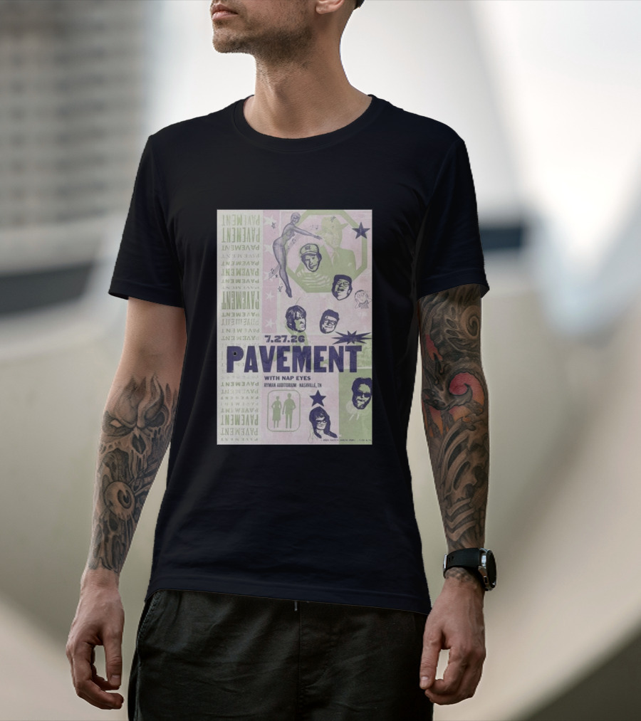 Pavement With Nap Eyes Ryman Auditorium Nashville Jul 27 2026 T-Shirt