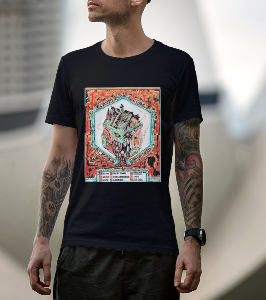 Pop Crypt Crypto Graphic Cube PC Music Brain Dead 2026 Tour New York Los Angeles London T-Shirt