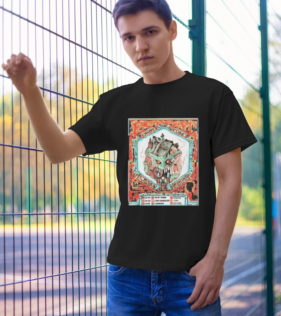 Pop Crypt Crypto Graphic Cube PC Music Brain Dead 2026 Tour New York Los Angeles London T-Shirt