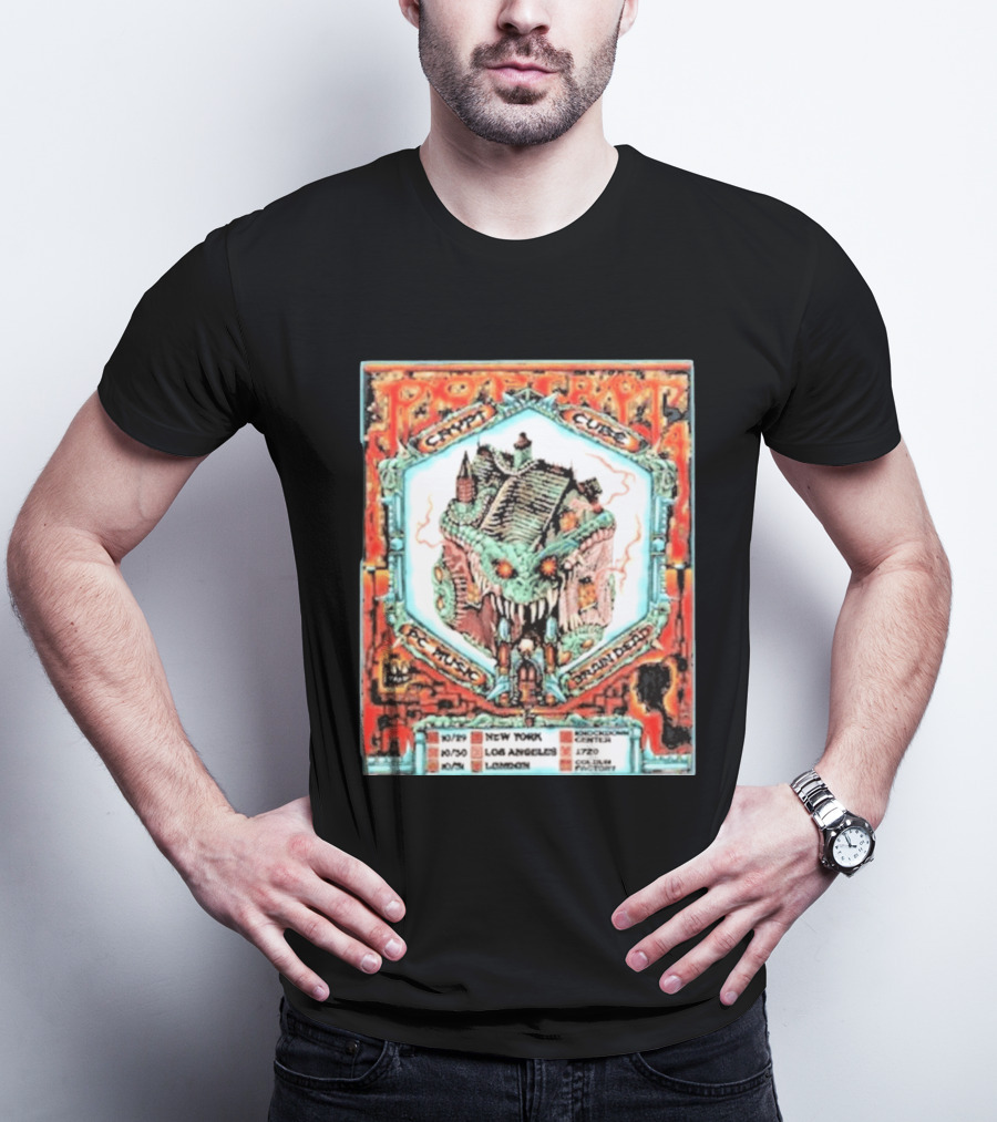 Pop Crypt Crypto Graphic Cube PC Music Brain Dead 2026 Tour New York Los Angeles London T-Shirt
