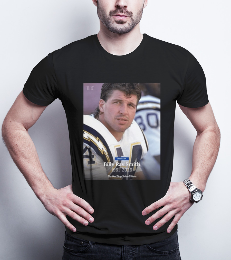 Billy Ray Smith 1961 2026 San Diego Chargers Obituary Tribute San Diego Union Tribune T-Shirt