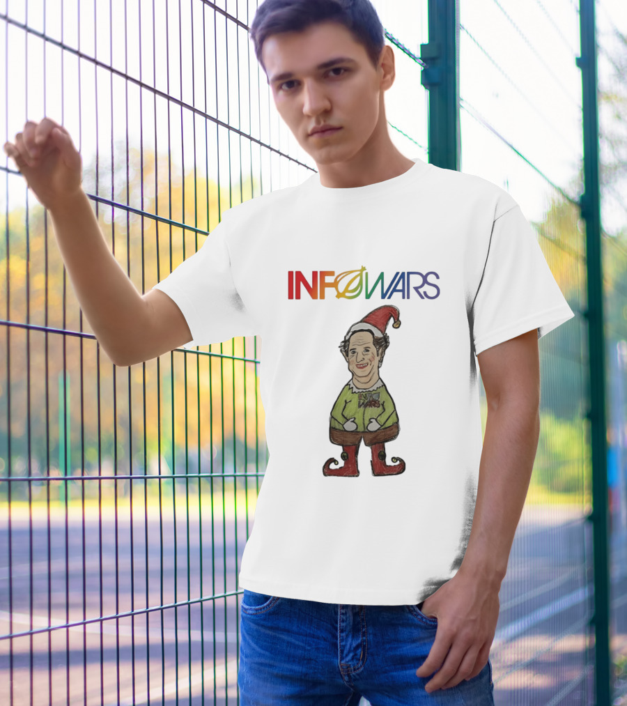 Infowars Elf Christmas Holiday Alex Jones Festive T-Shirt