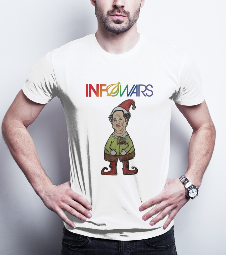 Infowars Elf Christmas Holiday Alex Jones Festive T-Shirt