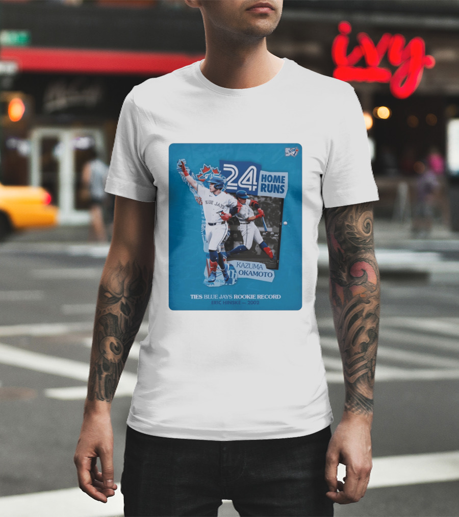 Kazuma Okamoto 24 Home Runs Ties Blue Jays Rookie Record Eric Hinske 2002 T-Shirt