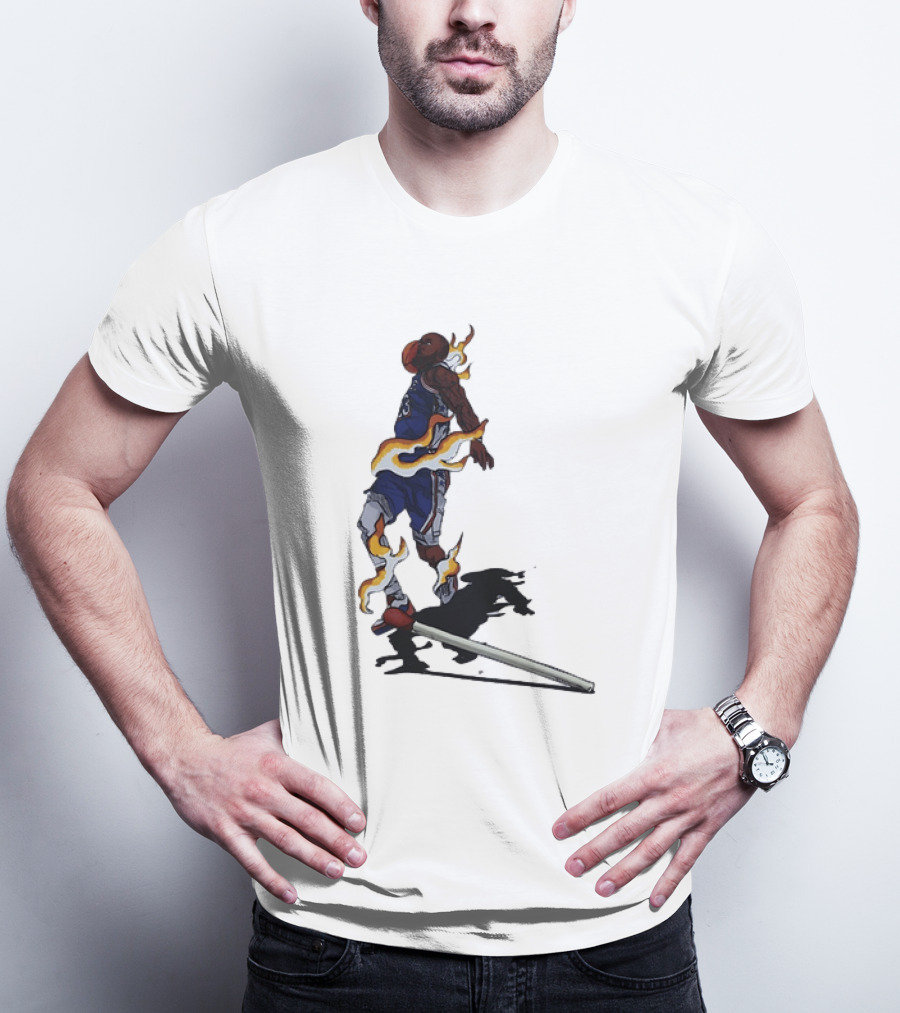 LeBron James Basketball Player Fiery Dunk Match Stick T-Shirt