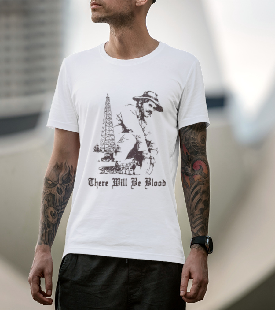 There Will Be Blood Rusty Mailbox Store Oil Derrick Cowboy T-Shirt