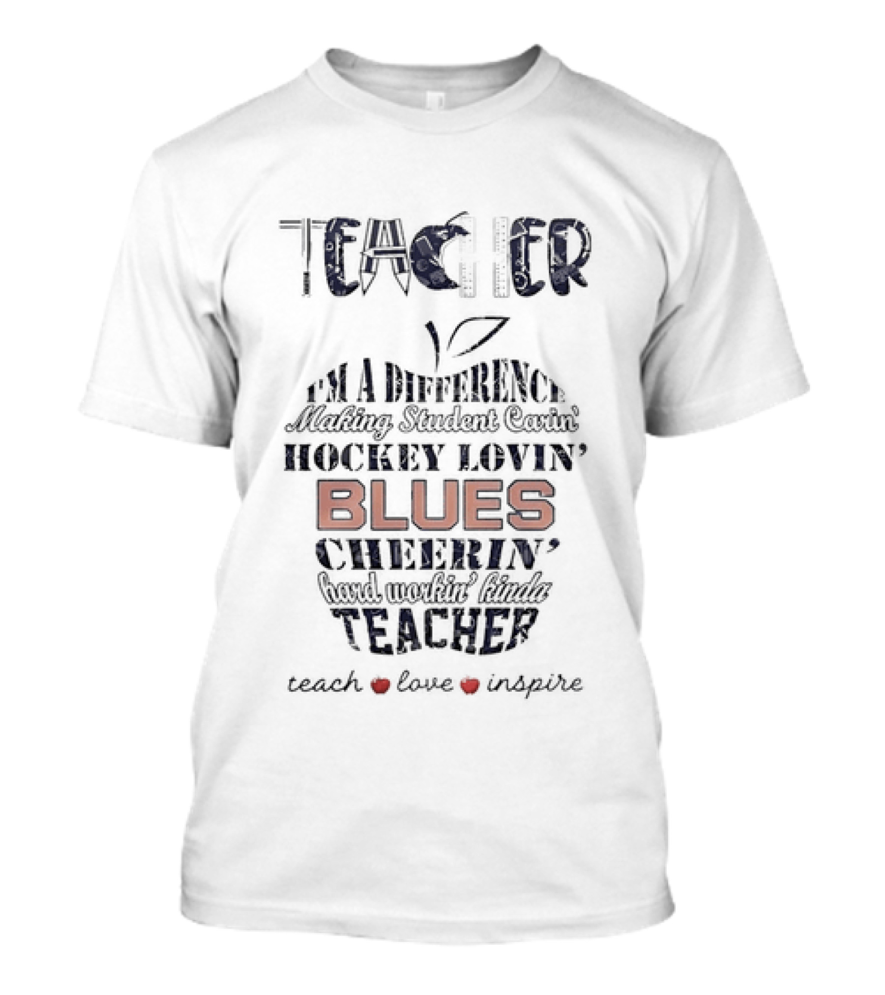 Teacher Difference Maker Hockey Lovin St Louis Blues Teacher T-Shirt