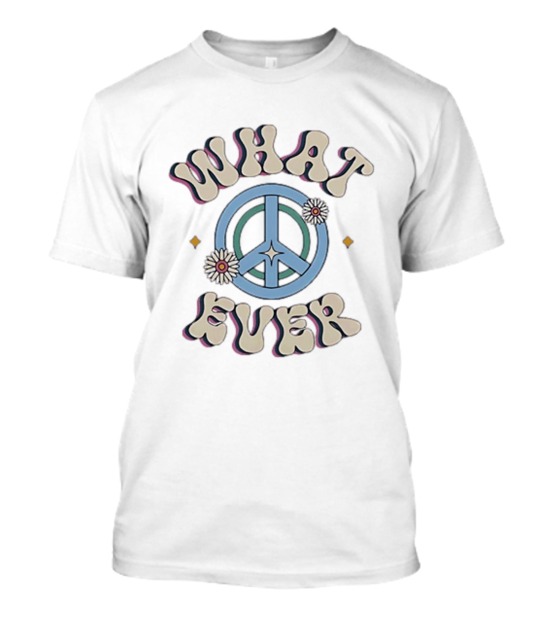 Whatever Peace Sign Daisy Flower T-Shirt