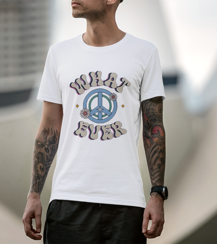 Whatever Peace Sign Daisy Flower T-Shirt