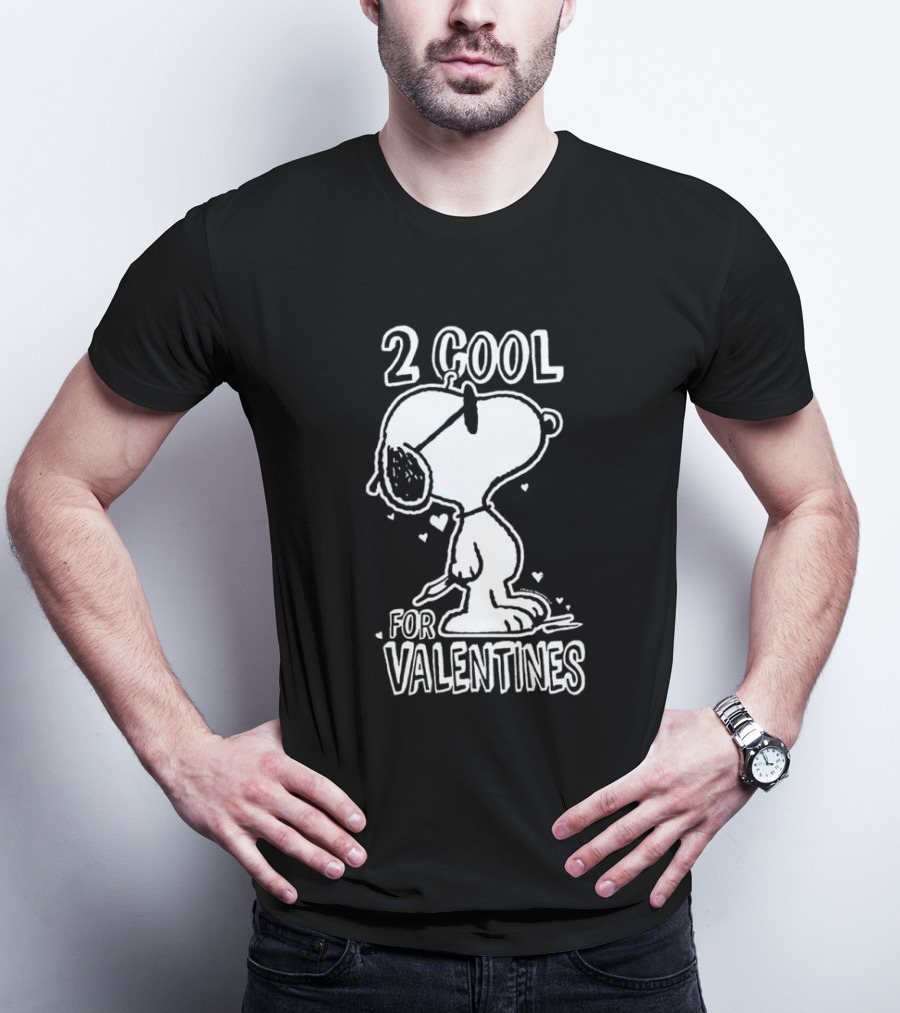 2 Cool For Valentines Peanuts Snoopy T-Shirt