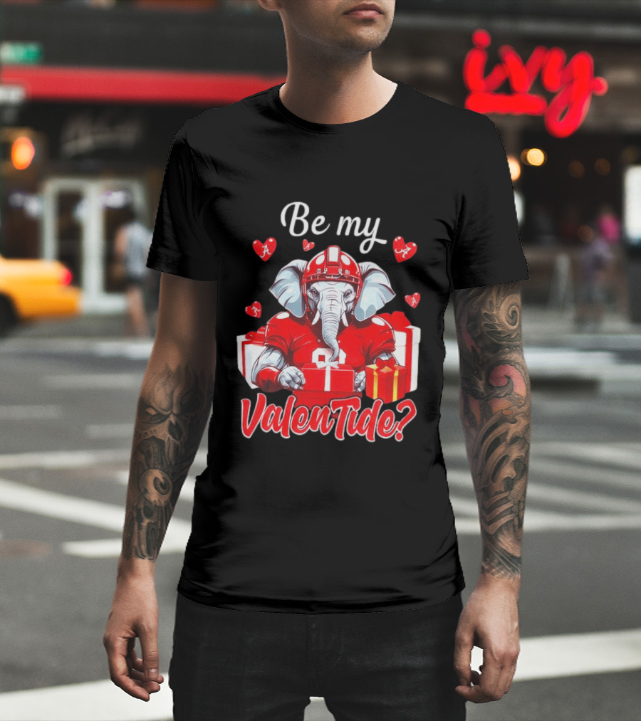 Be My ValenTide Alabama Crimson Tide Elephant Sports Valentine T-Shirt