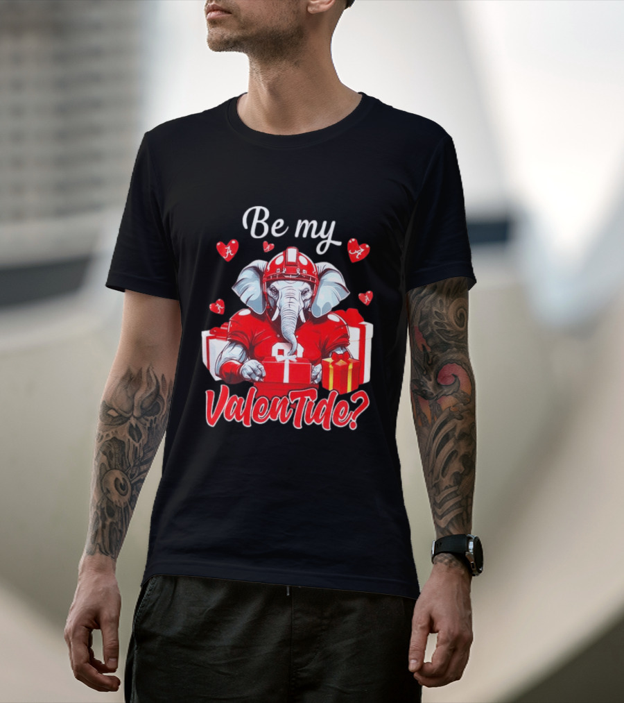 Be My ValenTide Alabama Crimson Tide Elephant Sports Valentine T-Shirt