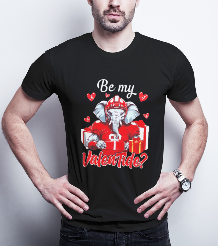 Be My ValenTide Alabama Crimson Tide Elephant Sports Valentine T-Shirt