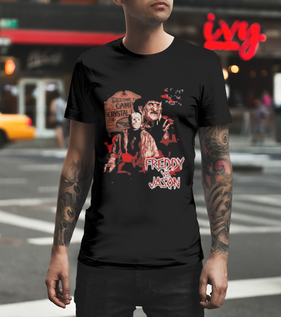 Freddy Vs Jason Welcome To Camp Crystal Lake Halloween T-Shirt