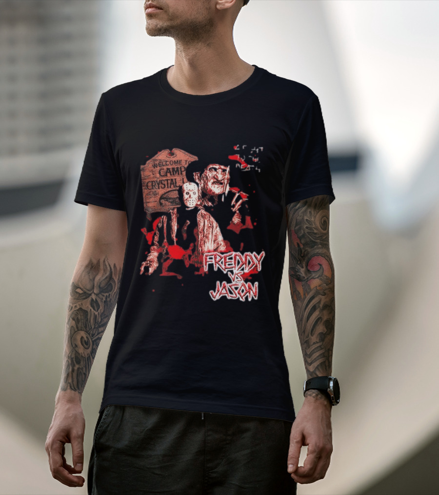 Freddy Vs Jason Welcome To Camp Crystal Lake Halloween T-Shirt