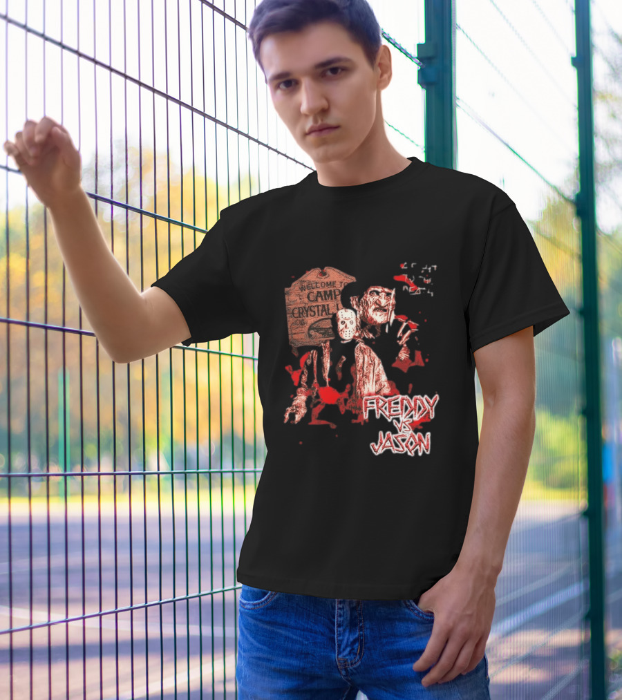 Freddy Vs Jason Welcome To Camp Crystal Lake Halloween T-Shirt