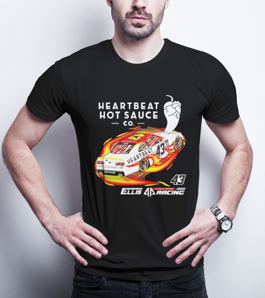 Heartbeat Hot Sauce Co Ryan Ellis 43 Alpha Prime Racing T-Shirt