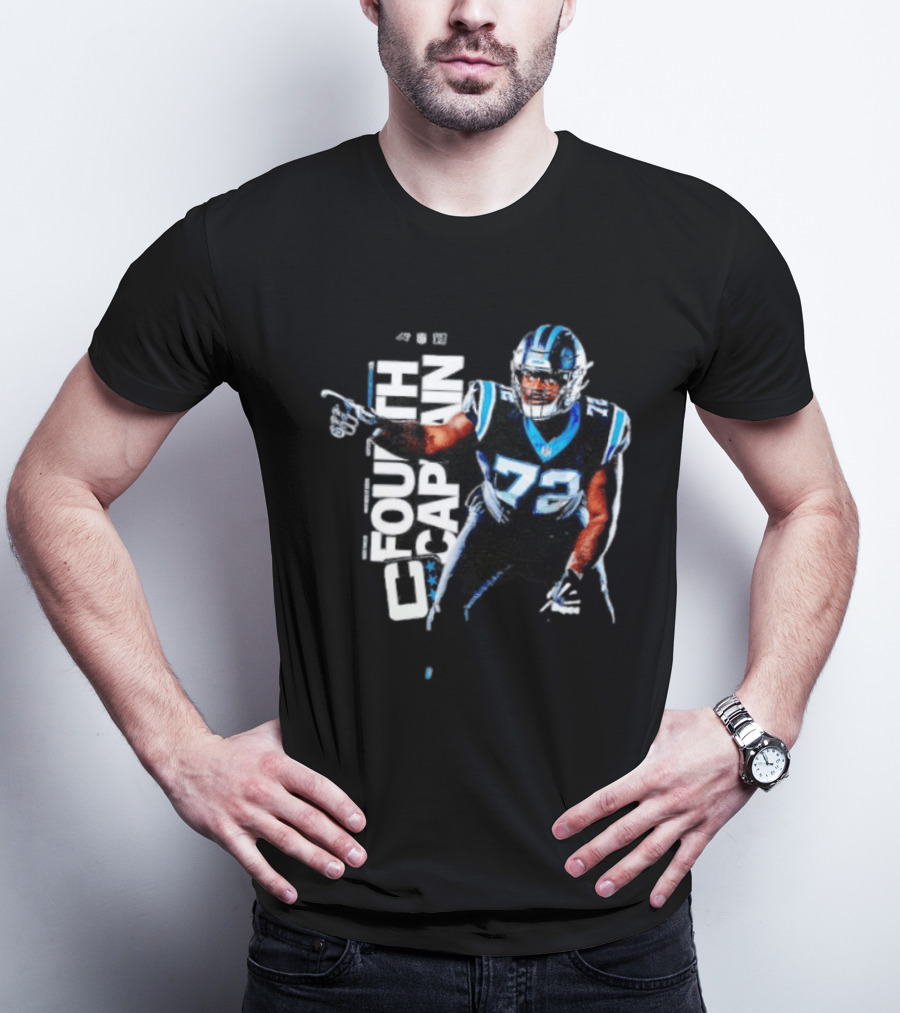Taylor Moton Carolina Panthers Number 72 Fourth Captain T-Shirt