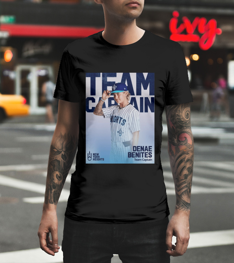 Team Captain Denae Benites New York Heights Baseball Team T-Shirt