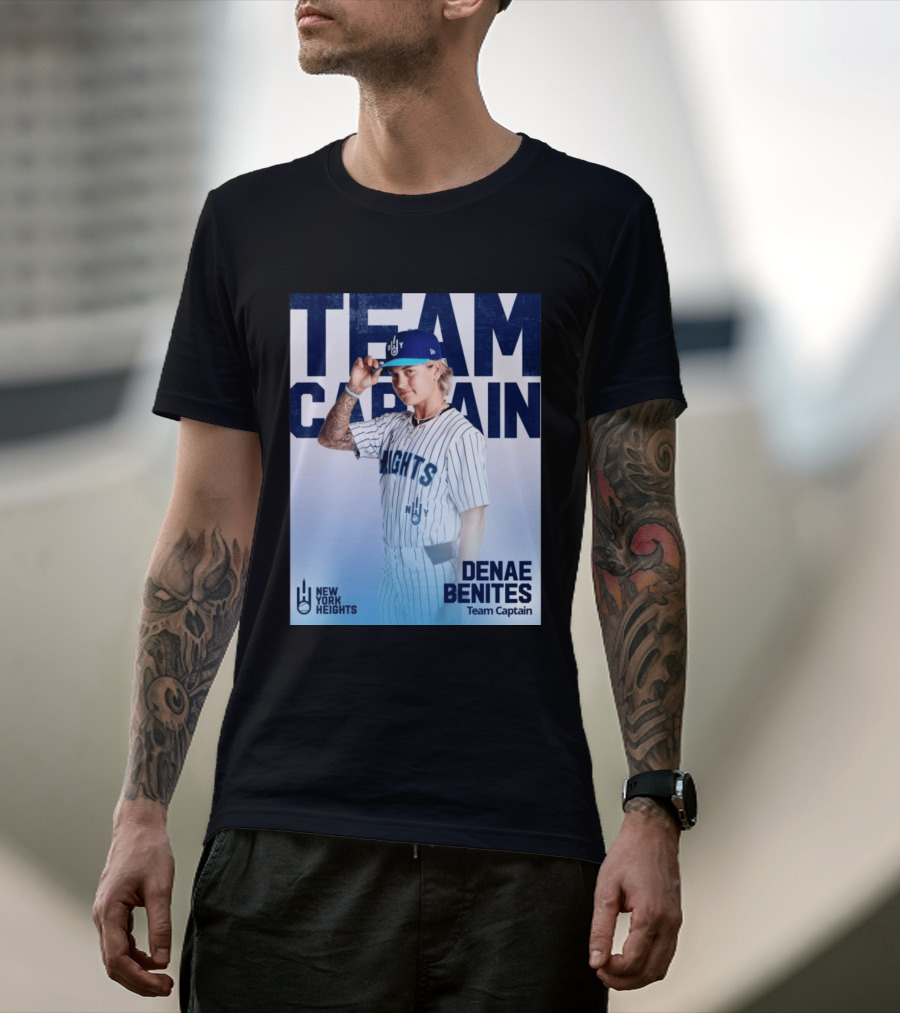 Team Captain Denae Benites New York Heights Baseball Team T-Shirt