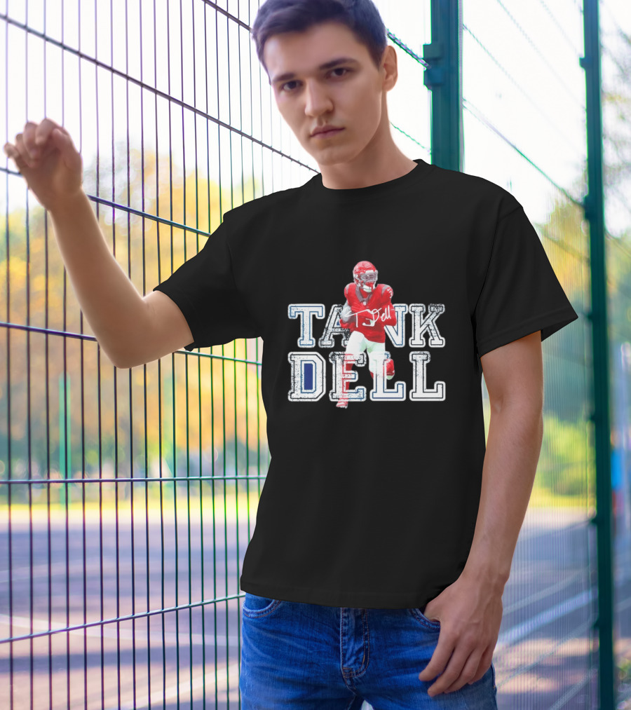 Houston Texans Tank Dell Football Player Run Action T-Shirt