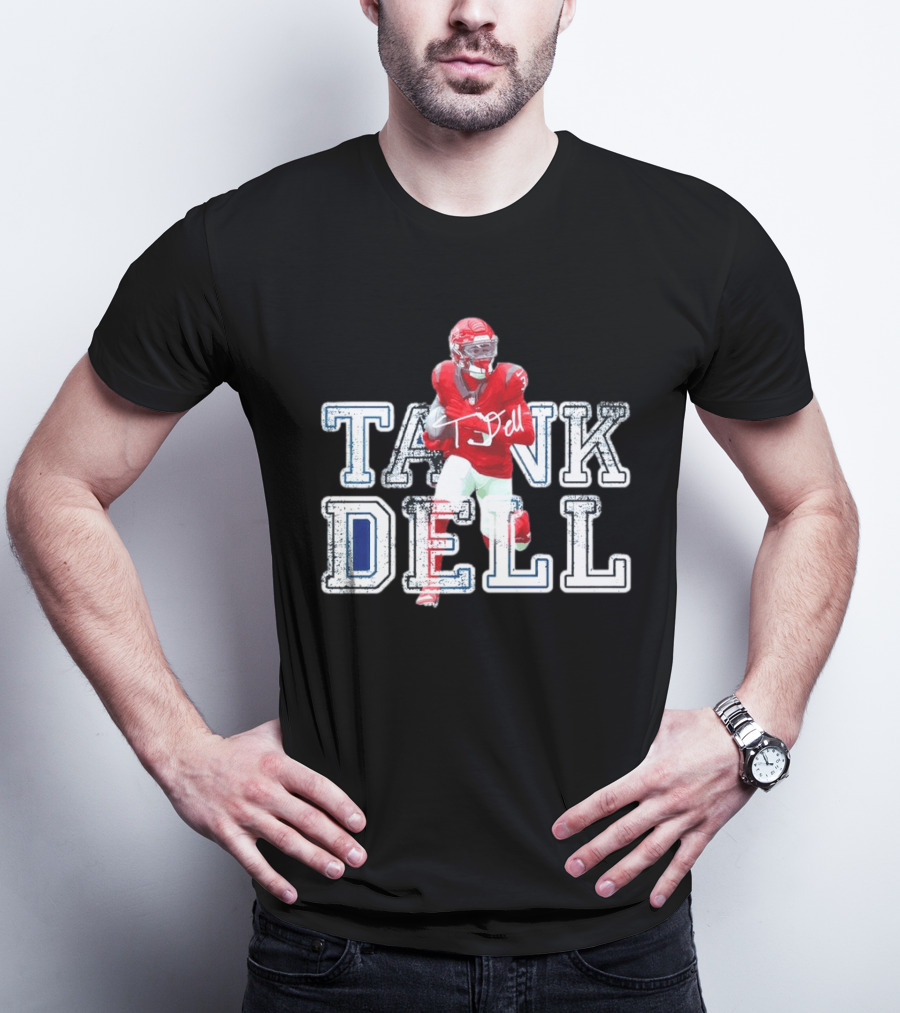 Houston Texans Tank Dell Football Player Run Action T-Shirt