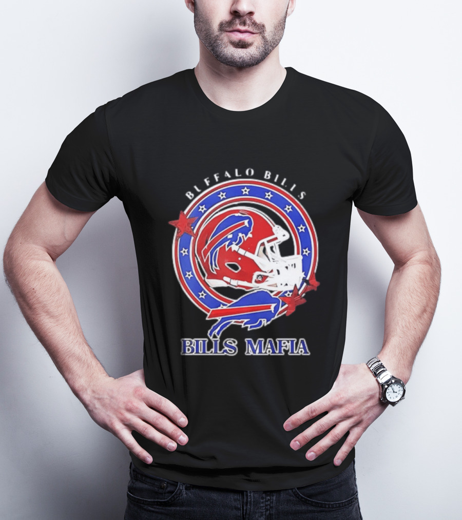 Buffalo Bills Bills Mafia Football Helmet Stars Oval T-Shirt