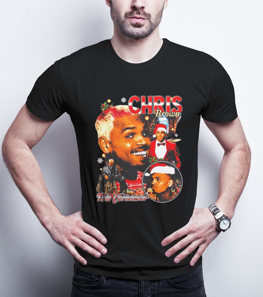 Chris Brown Holiday Festive Santa Hat This Christmas Celebration T-Shirt