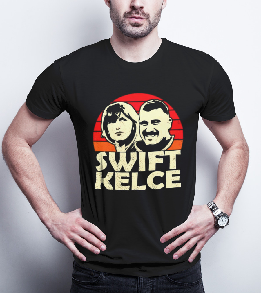 Kansas City Chiefs Swift Kelce Red Sunset T-Shirt