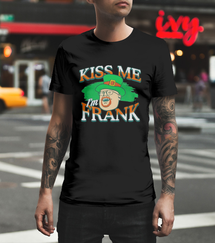Kiss Me I'm Frank Leprechaun Hat Ginger Beard T-Shirt