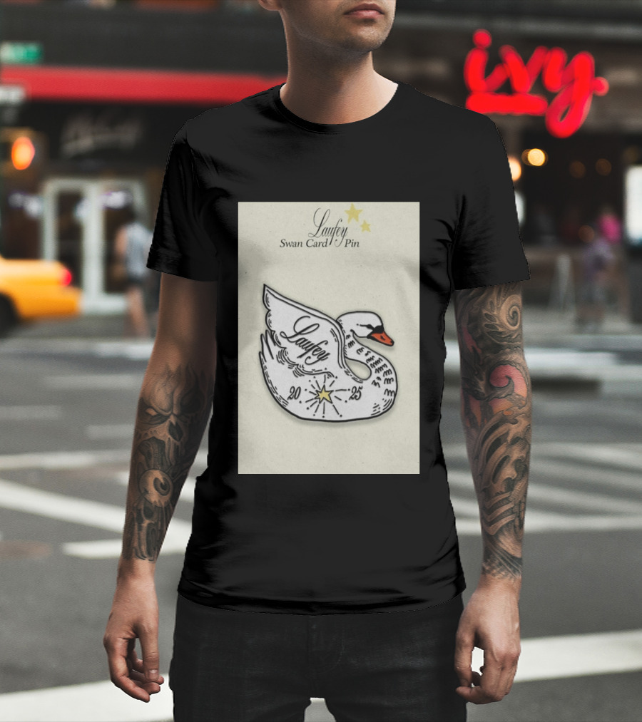 Laufey Swan Card Pin 2025 Stars Event T-Shirt