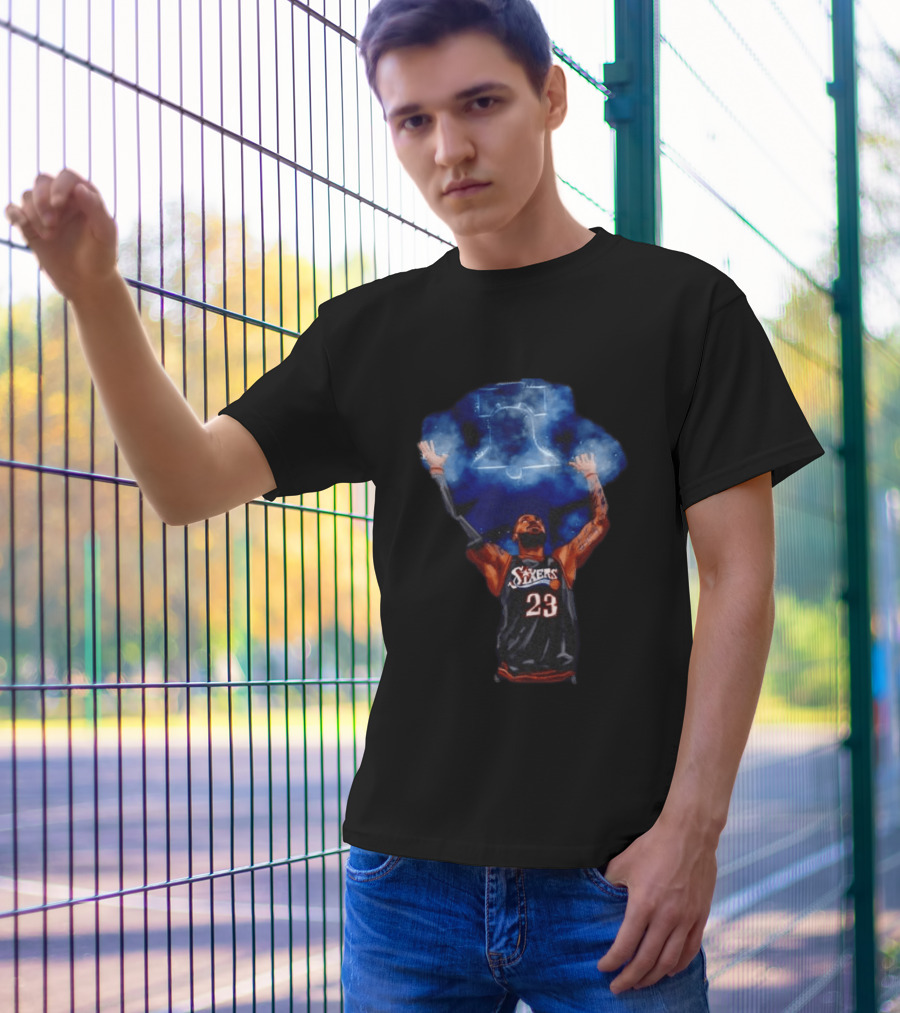 LeBron James Chalk Toss 23 Sixers Philadelphia Basketball 76ers Liberty Bell T-Shirt