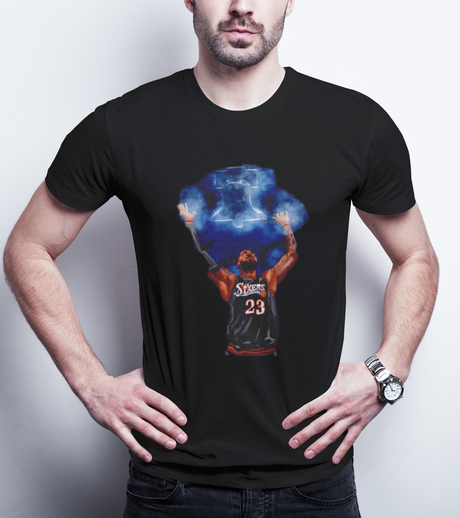 LeBron James Chalk Toss 23 Sixers Philadelphia Basketball 76ers Liberty Bell T-Shirt