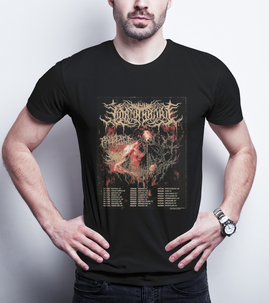 Lorna Shore North America 2026 Tour Dates Featuring Paleface Swiss And Sign Of The Swarm Band Schedule T-Shirt