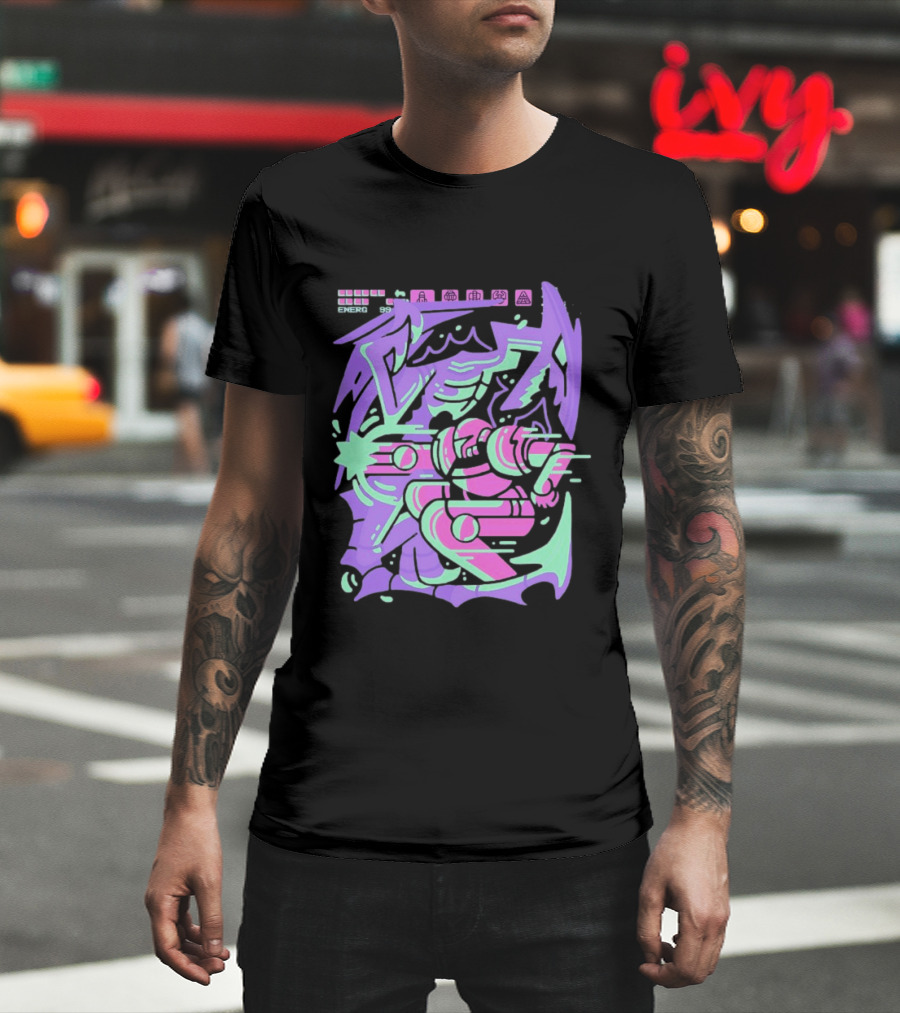 Metroid Space Pirate Skirmish Neon Glitch T-Shirt