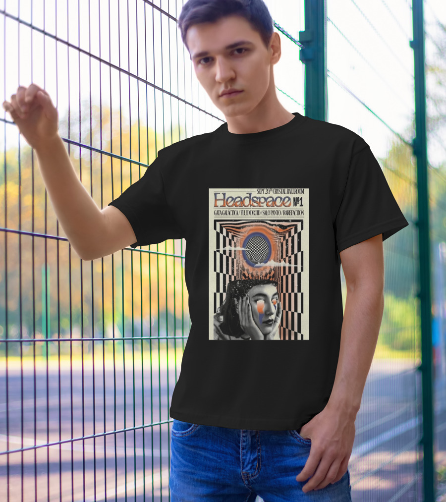 SEPT 20 2025 Crystal Ballroom Headspace No.1 Gata Galactica Fluid Druid Salo Panto Rarefraction T-Shirt