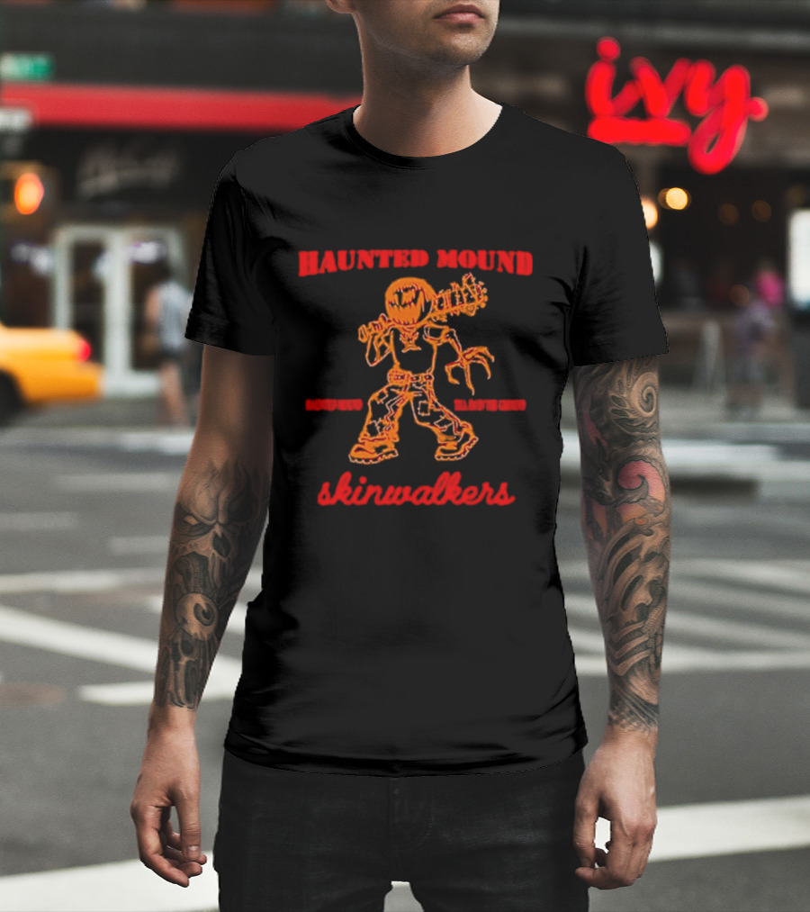 Haunted Mound Skinwalkers Creepy Figure Monster Scary T-Shirt