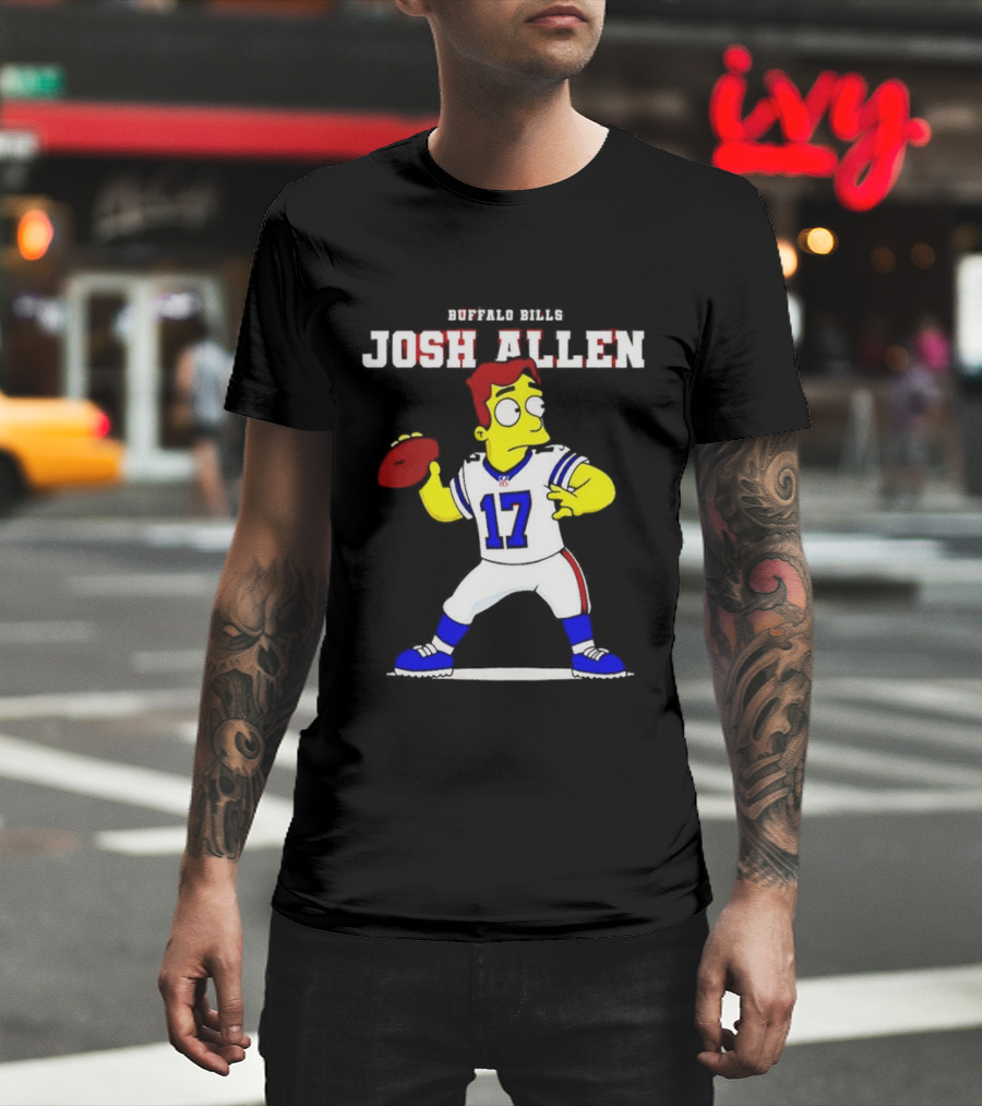 Simpson Springfield Josh Allen Buffalo Bills Football 17 T-Shirt