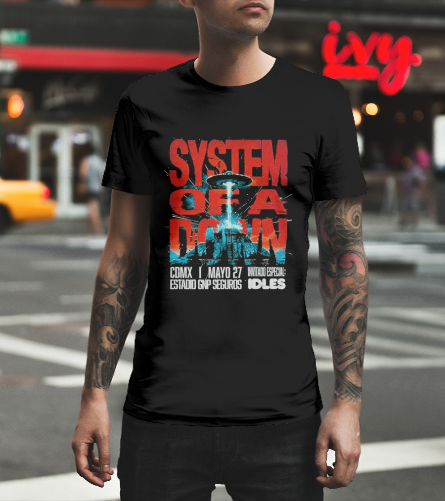 System Of A Down Mexico Tour 2026 CDMX Estadio GNP Seguros May 27 IDLES T-Shirt