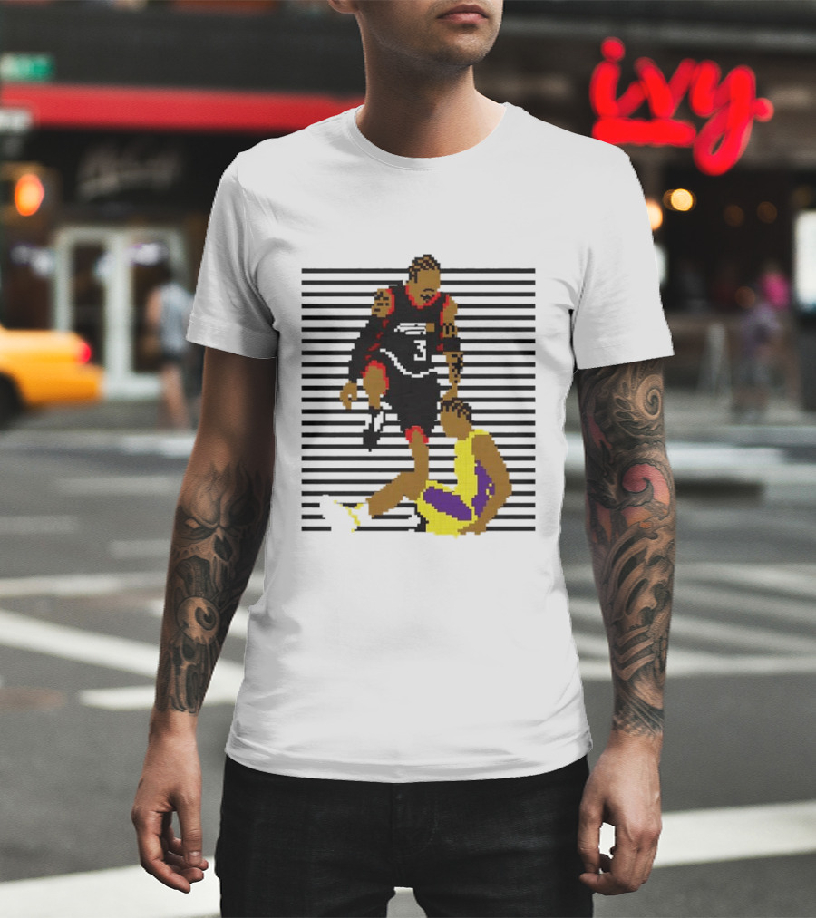 16 Bit Allen Iverson Steps Over Tyronn Lue Basketball Iconic Moment NBA Fans T-Shirt