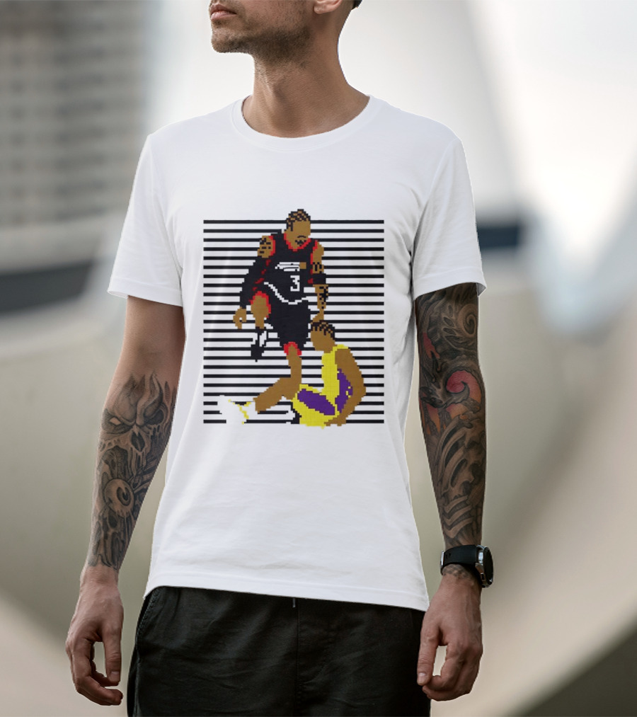 16 Bit Allen Iverson Steps Over Tyronn Lue Basketball Iconic Moment NBA Fans T-Shirt