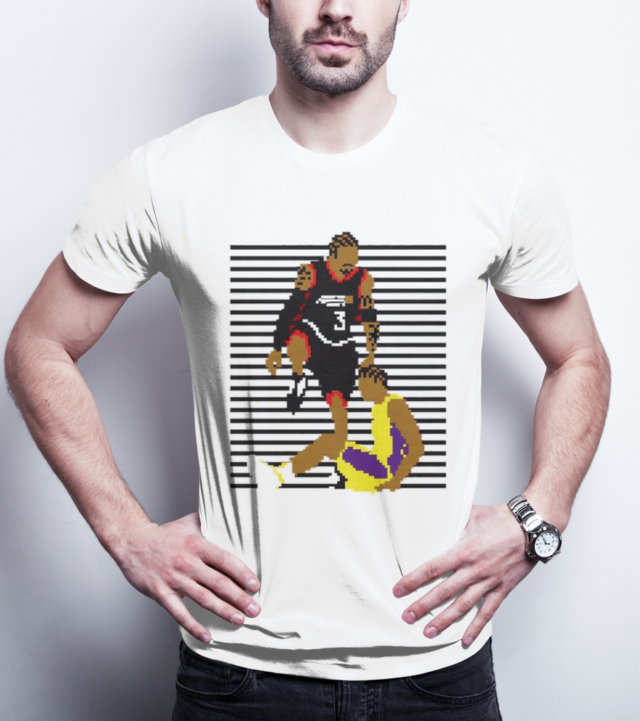 16 Bit Allen Iverson Steps Over Tyronn Lue Basketball Iconic Moment NBA Fans T-Shirt
